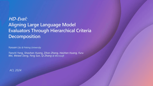 Underline | HD-Eval: Aligning Large Language Model Evaluators Through Hierarchical Criteria ...