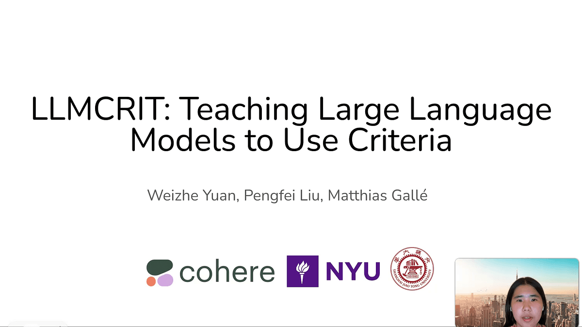 Underline | LLMCrit: Teaching Large Language Models to Use Criteria