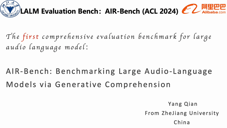 Underline | AIR-Bench: Benchmarking Large Audio-Language Models via Generative Comprehension