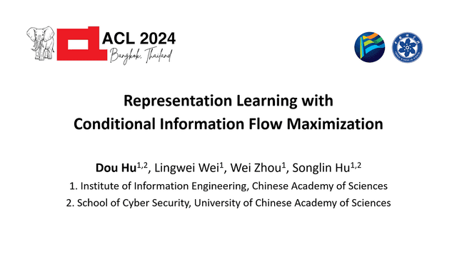 Underline Representation Learning With Conditional Information Flow