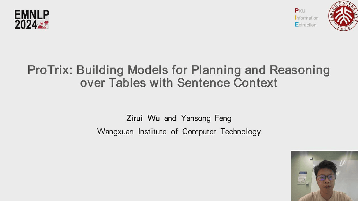 Underline | ProTrix: Building Models for Planning and Reasoning over Tables with Sentence Context
