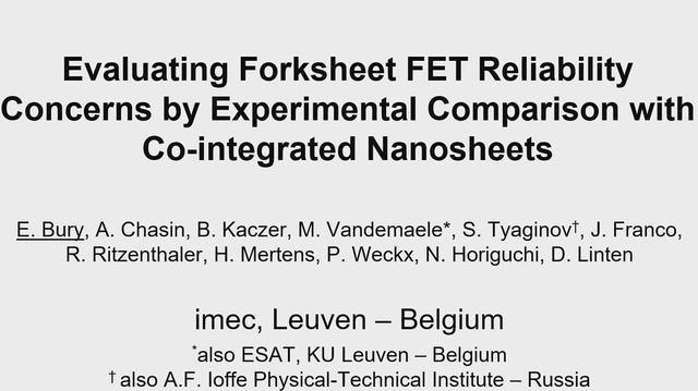 Underline | Evaluating Forksheet FET reliability concerns by ...