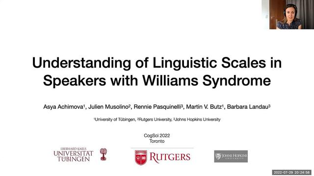 Understanding of Linguistic Scales in Speakers with Williams Syndrome ...