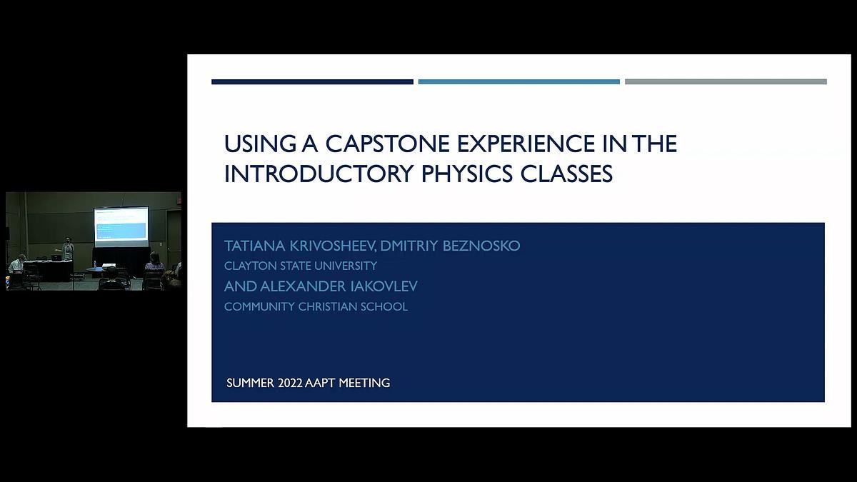 Underline | Using a Capstone Experience in the Introductory Physics Classes