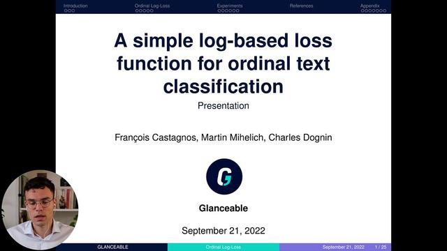 Underline A Simple Log Based Loss Function For Ordinal Text Classification
