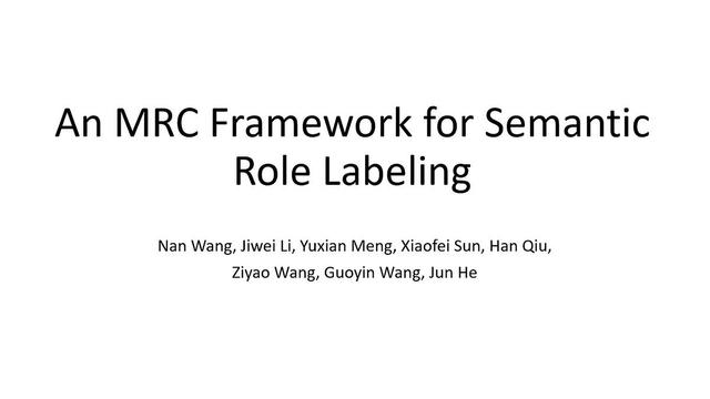 Underline | An MRC Framework for Semantic Role Labeling