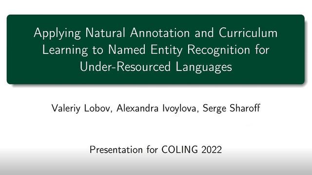 Underline Applying Natural Annotation And Curriculum Learning To Named Entity Recognition For