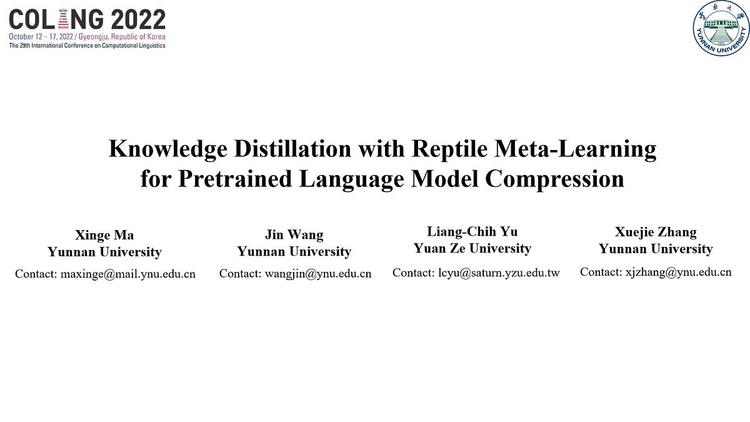 Underline | Knowledge Distillation with Reptile Meta-Learning for Pretrained Language Model ...
