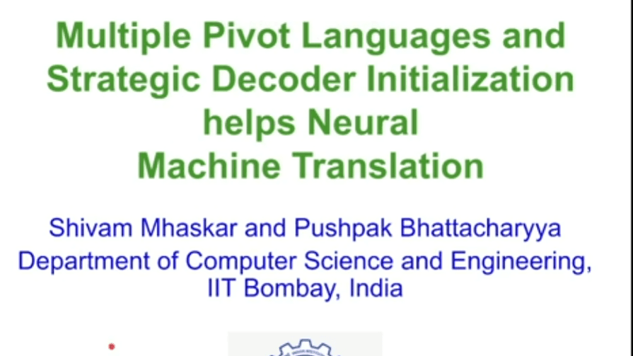 Underline | Multiple Pivot Languages and Strategic Decoder Initialization helps Neural Machine ...