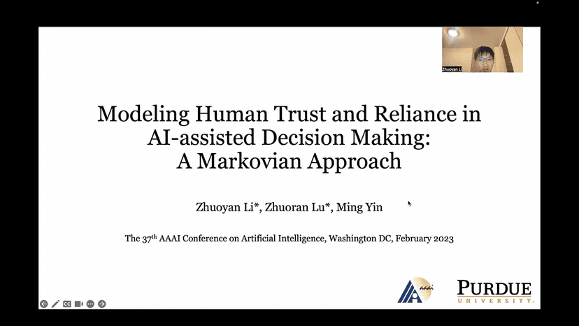 Underline | Modeling Human Trust and Reliance in AI-assisted Decision Making: A Markovian Approach