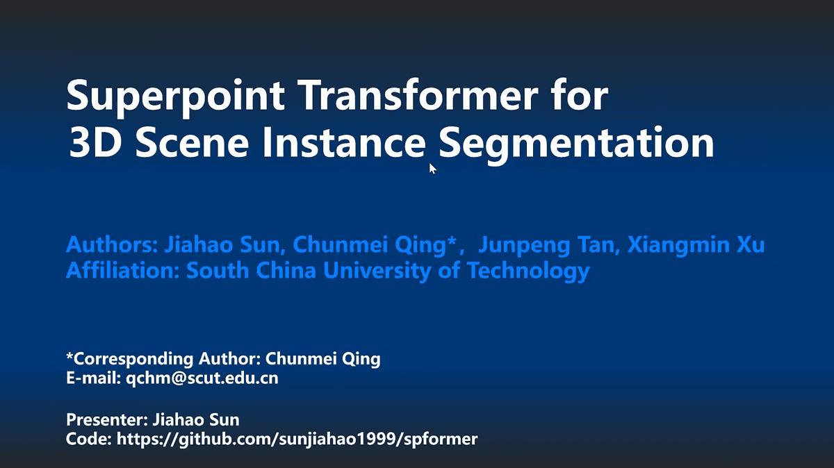 Underline | Superpoint Transformer for 3D Scene Instance Segmentation