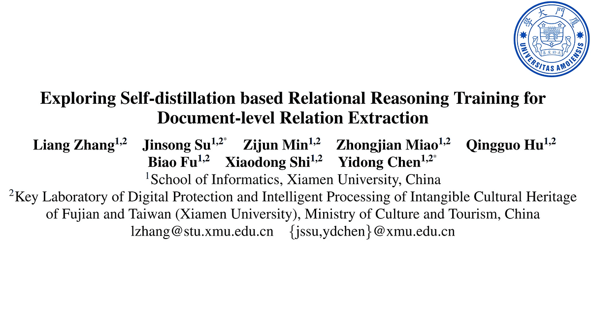 Underline Exploring Self Distillation Based Relational Reasoning Training For Document Level