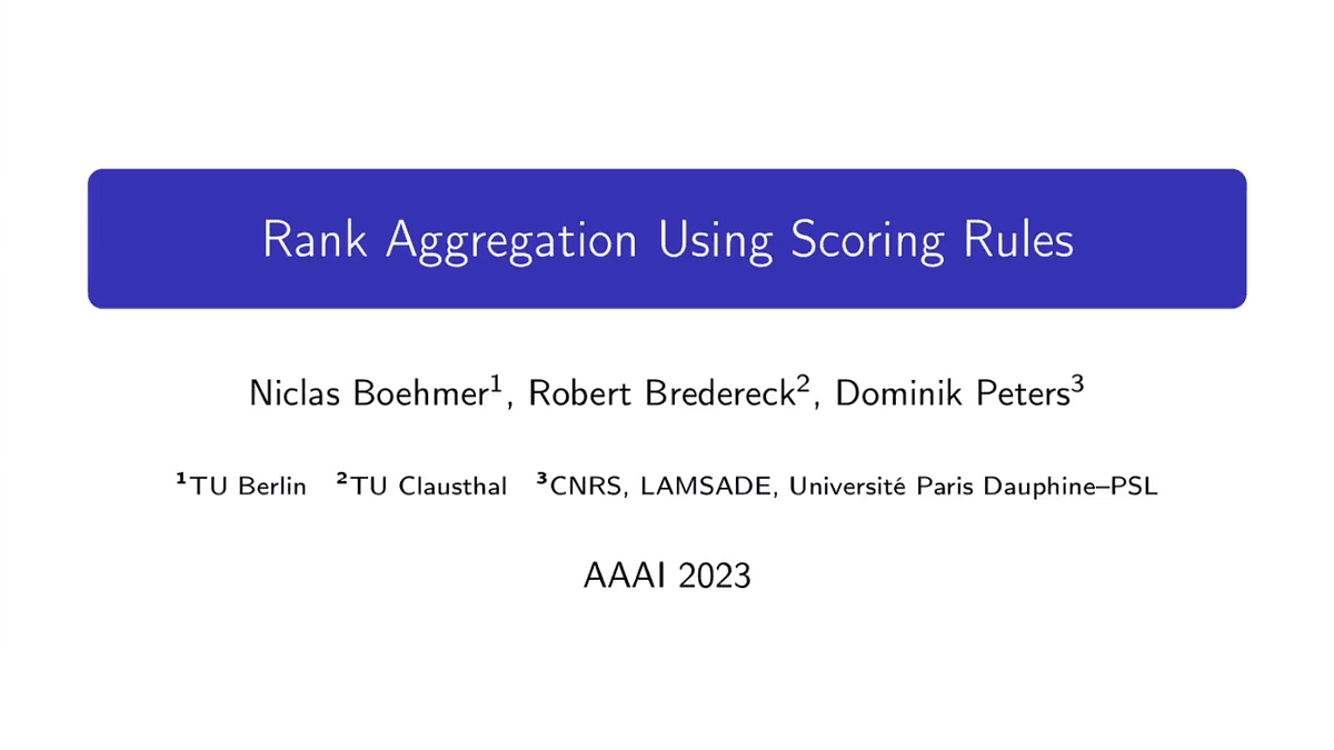 Underline | Rank Aggregation Using Scoring Rules