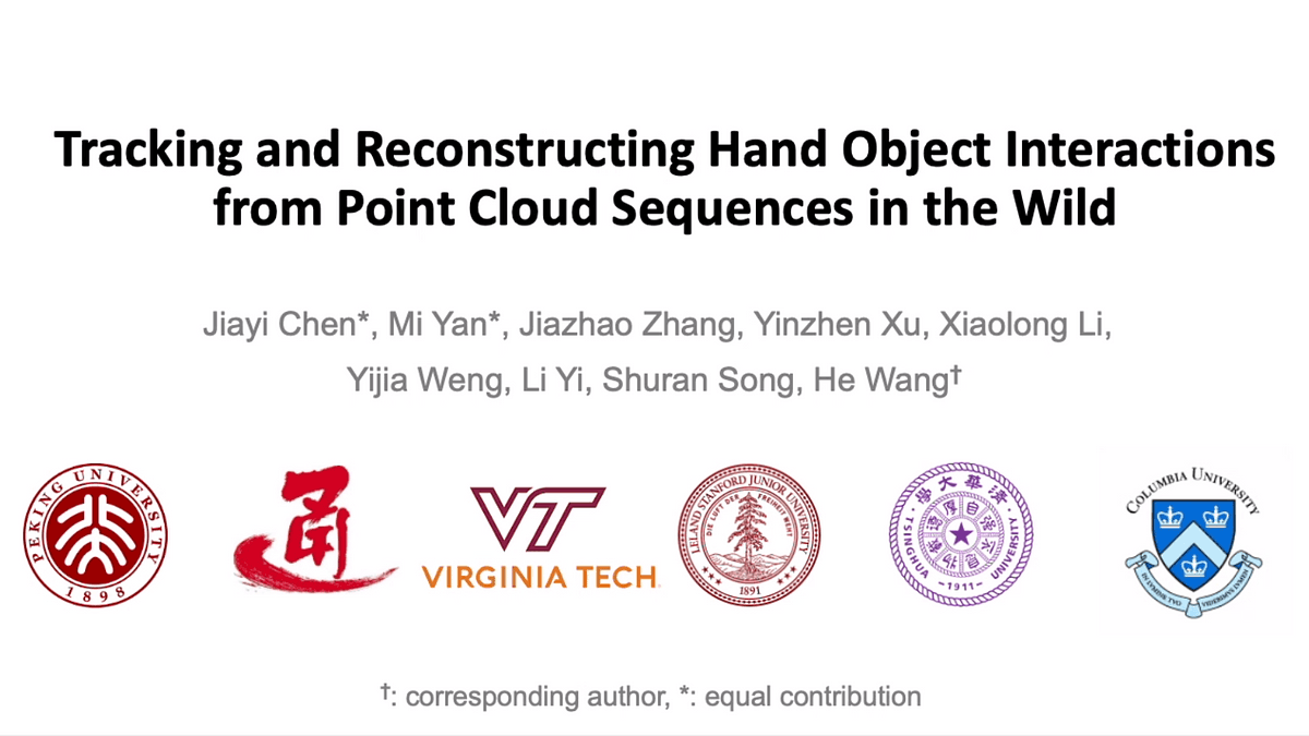 Underline Tracking And Reconstructing Hand Object Interactions From Point Cloud Sequences In