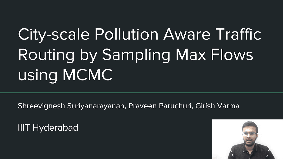 Underline City Scale Pollution Aware Traffic Routing By Sampling Max Flows Using Mcmc