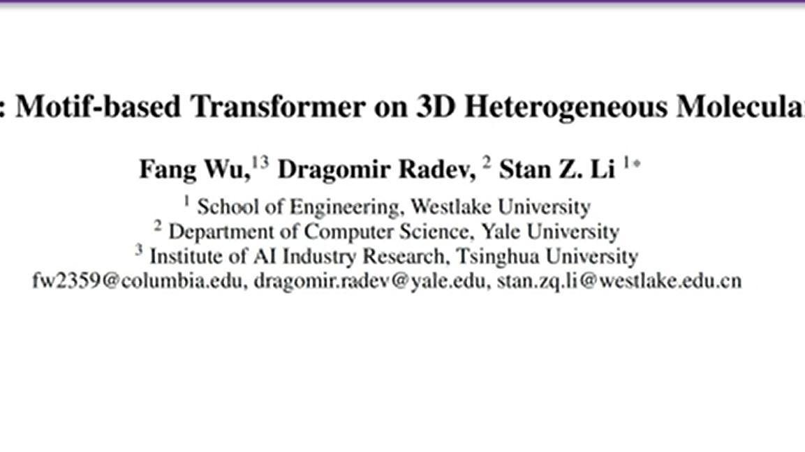 Underline | Molformer: Motif-based Transformer on 3D Heterogeneous Molecular Graphs