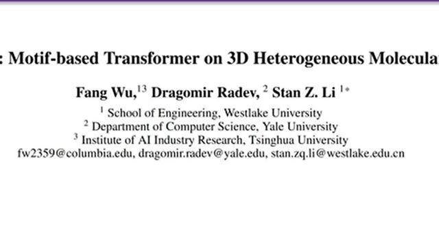 Underline | Molformer: Motif-based Transformer on 3D Heterogeneous Molecular Graphs