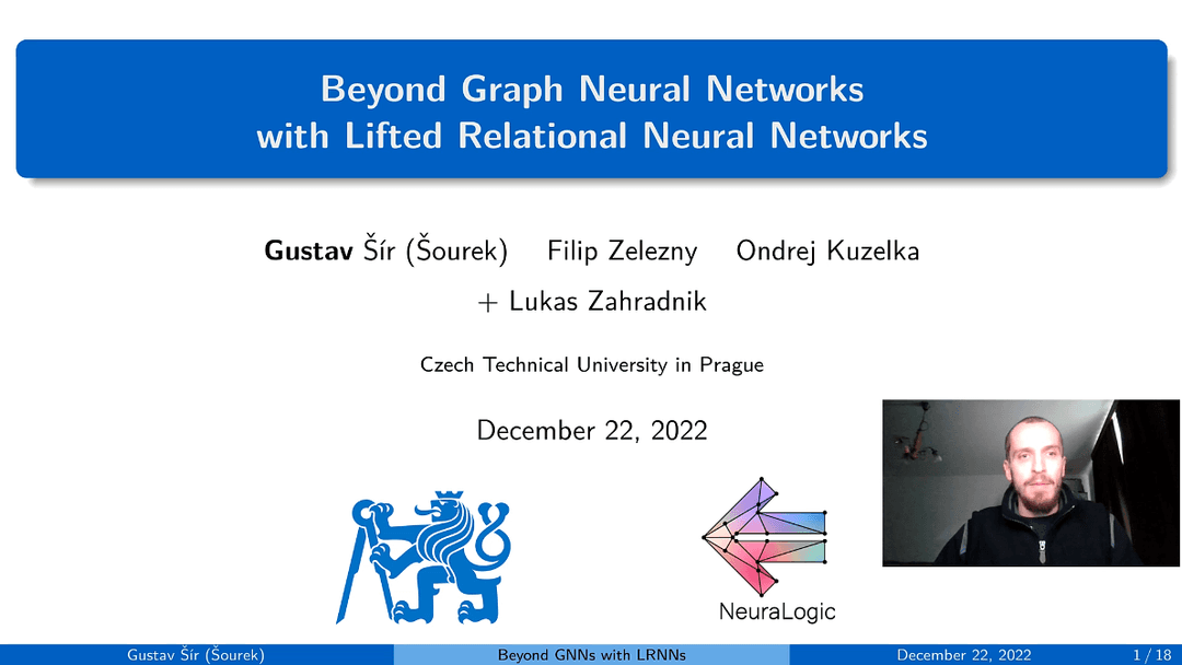 Underline | Beyond Graph Neural Networks with Lifted Relational Neural Networks