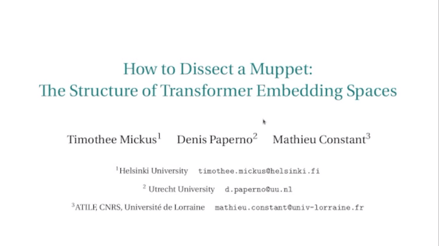 Underline | How to Dissect a Muppet: The Structure of Transformer Embedding Spaces