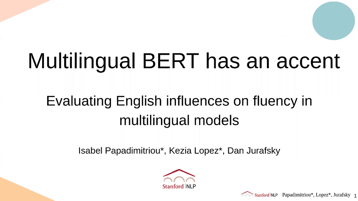 Underline | Multilingual BERT has an accent: Evaluating English ...