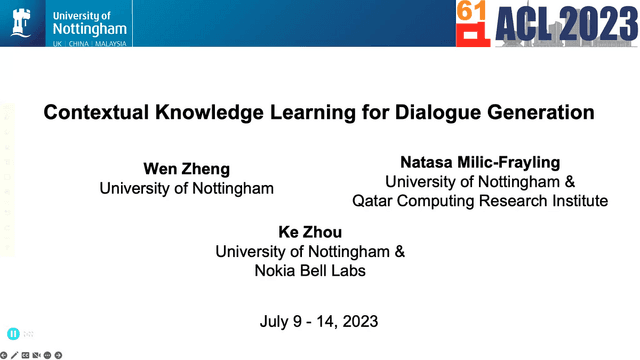 Underline Contextual Knowledge Learning For Dialogue Generation 