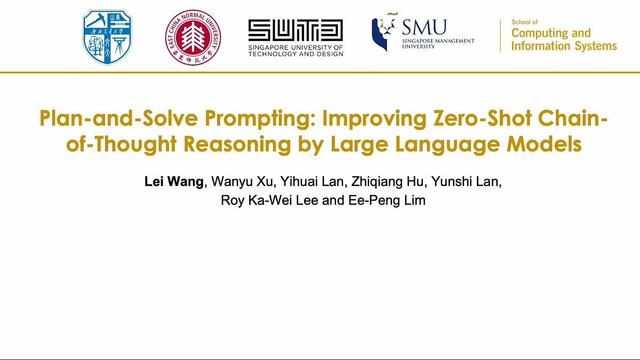 Plan And Solve Prompting Improving Zero Shot Chain Of Thought