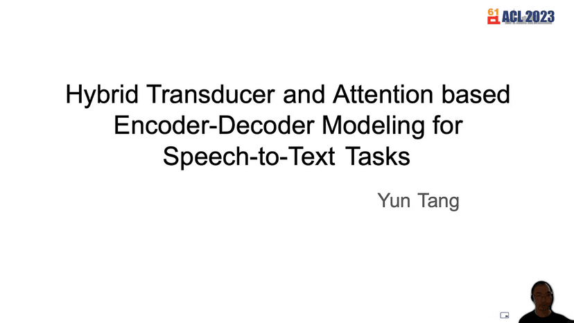 Underline | Hybrid Transducer and Attention based Encoder-Decoder Modeling for Speech-to-Text Tasks