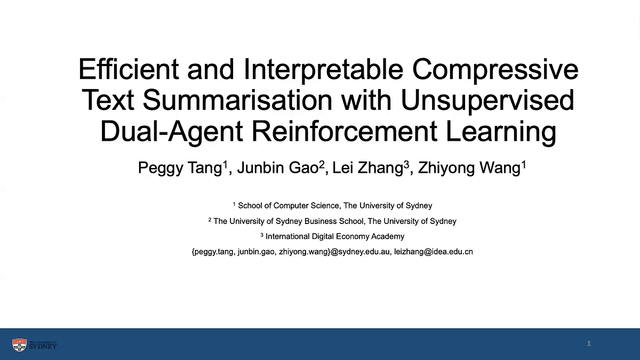 Underline Efficient And Interpretable Compressive Text Summarisation With Unsupervised Dual