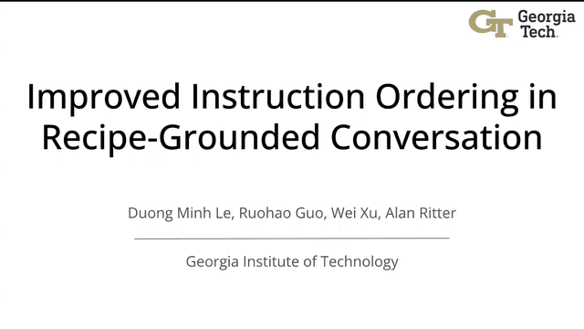 Underline | Improved Instruction Ordering in Recipe-Grounded Conversation