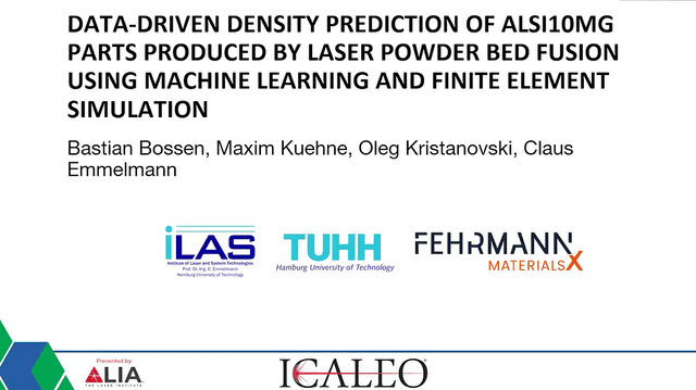 Underline | Data-Driven Density Prediction of AlSi10Mg Parts Produced by Laser Powder Bed Fusion ...