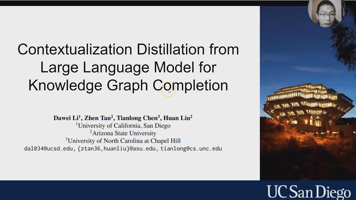 Contextualization Distillation from Large Language Model for Knowledge Graph Completion | Underline