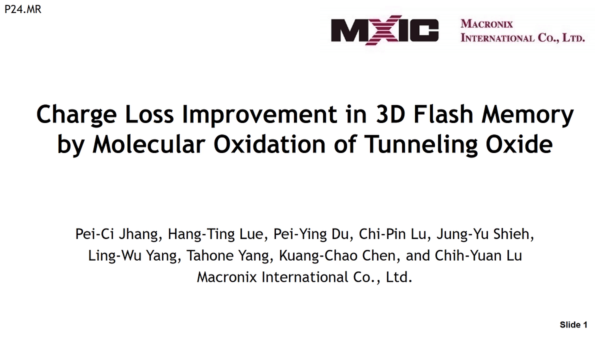 Charge Loss Improvement in 3D Flash Memory by Molecular Oxidation of ...